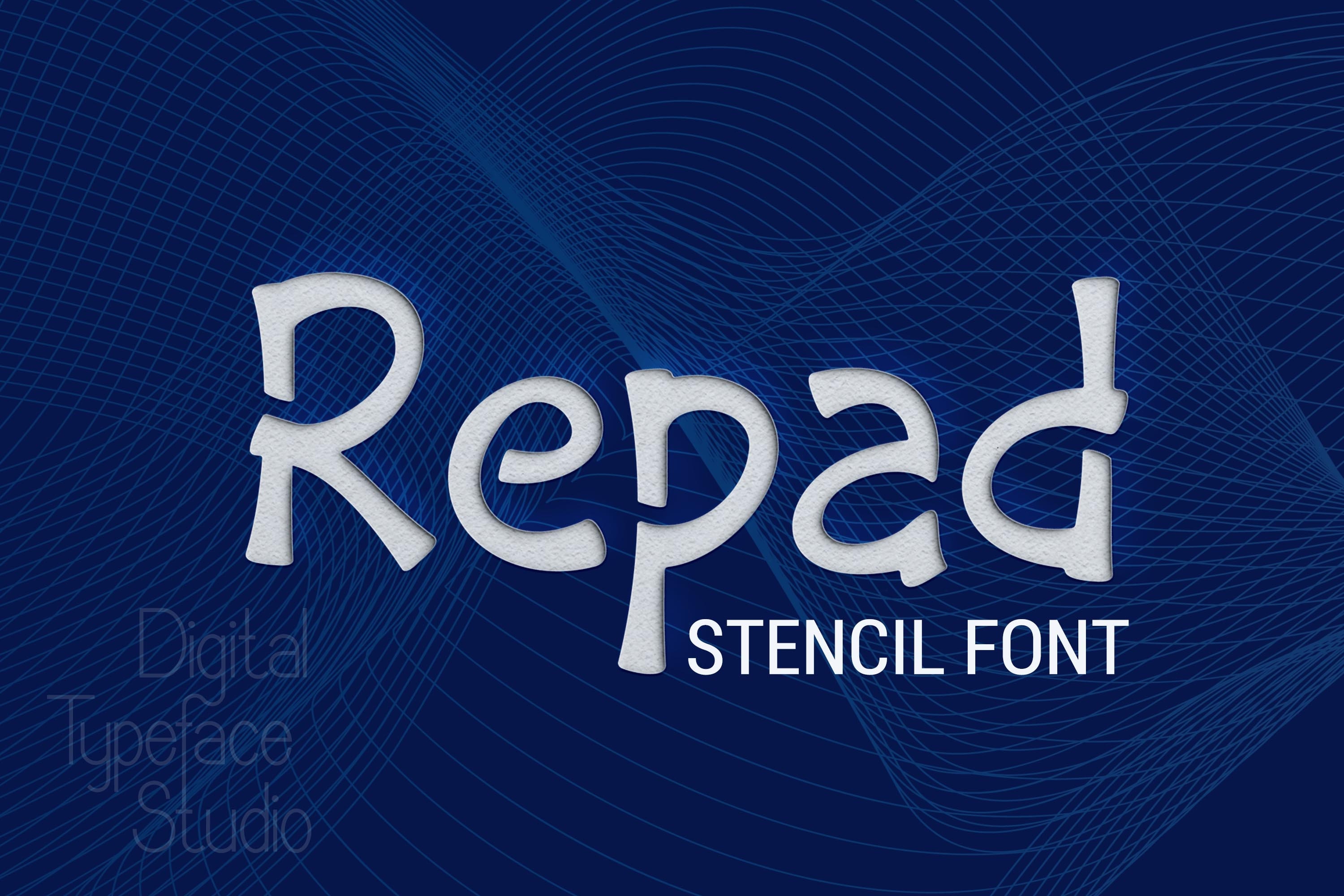 Repad Stencil Font, Stencil Font, Hand Crafted Stencil Font, Europian ...