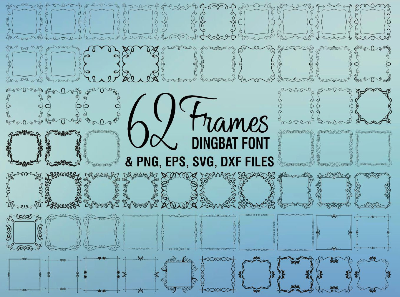 Square Frames Dingbat Font 62 Square Frames Ttf Otf Eps - Etsy Ireland