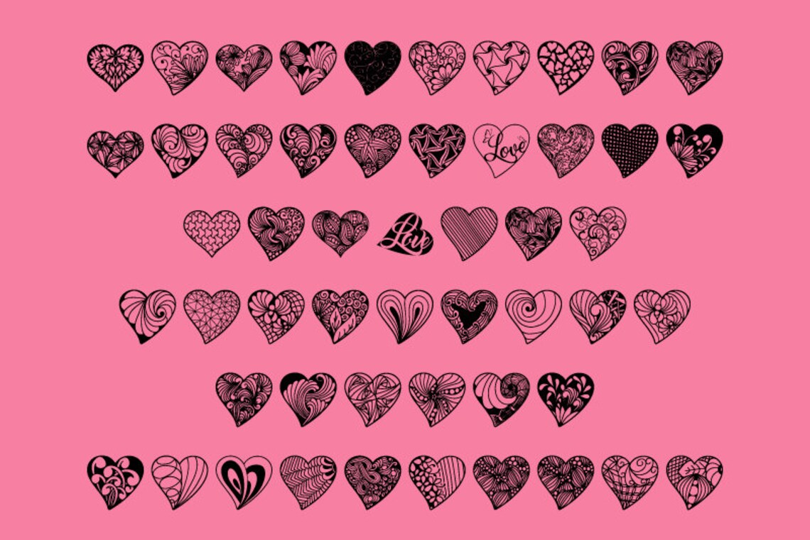 Fancy Hearts Dingbat Font Hand Drawn Hearts Hand Crafted - Etsy Ireland