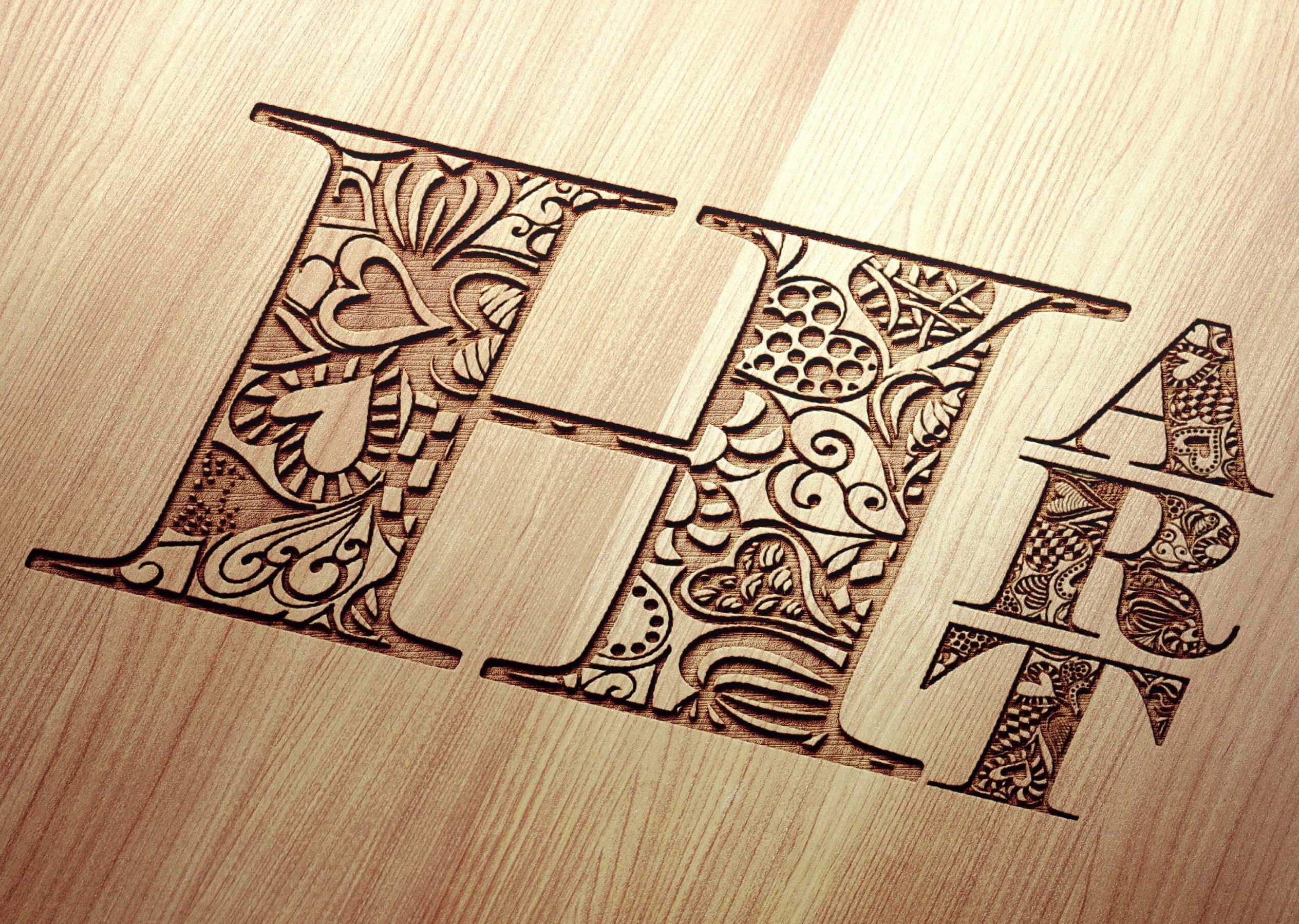 Hart Uppercase Font Hand Crafted Typeface Ttf Otf Png - Etsy