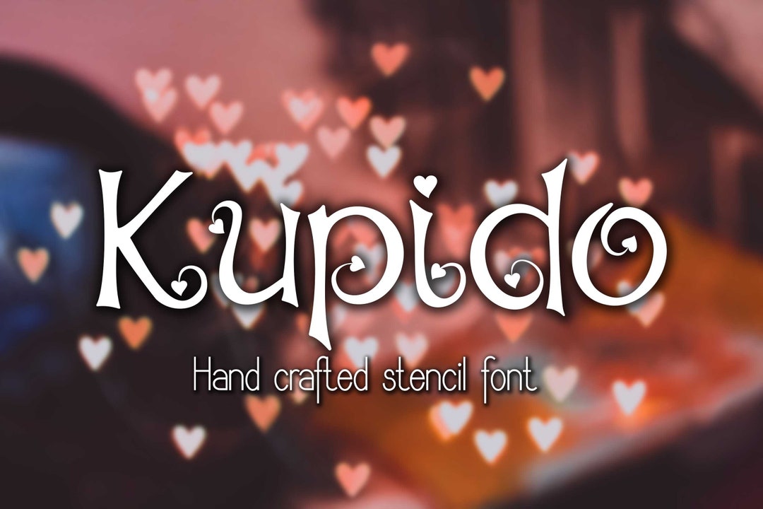 Kupido Stencil Font, Hand Crafted Typeface, Commercial Use, TTF, OTF ...