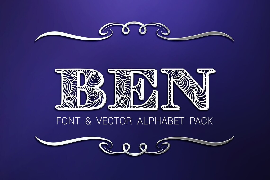 Ben Font, Digital Uppercase Font, Doodle Typography, Alphabet Clipart, Png, Svg, Eps Files, Hand ...