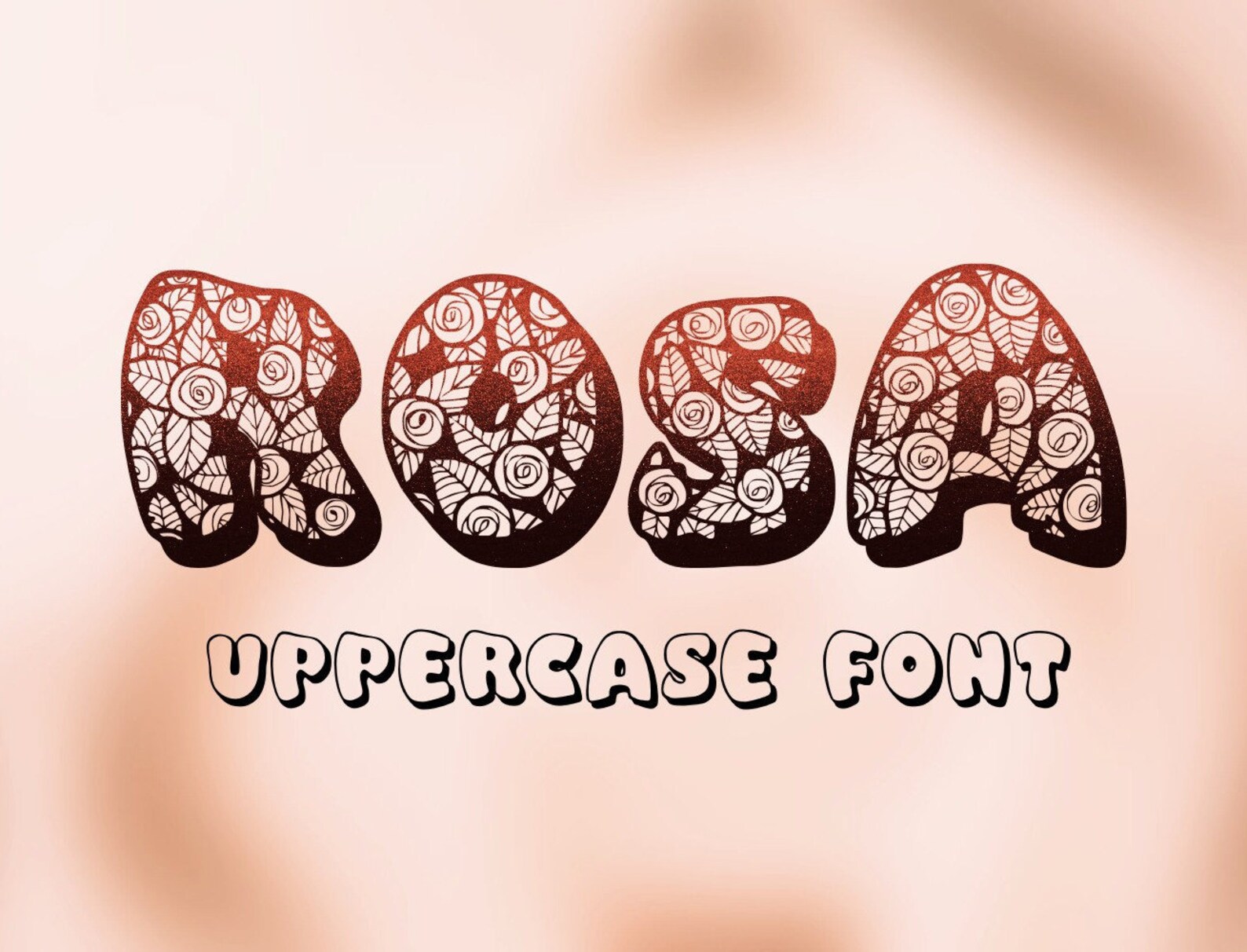 Rosa Font, Hand Crafted Decorative Typeface, Hand Sketched Font ...