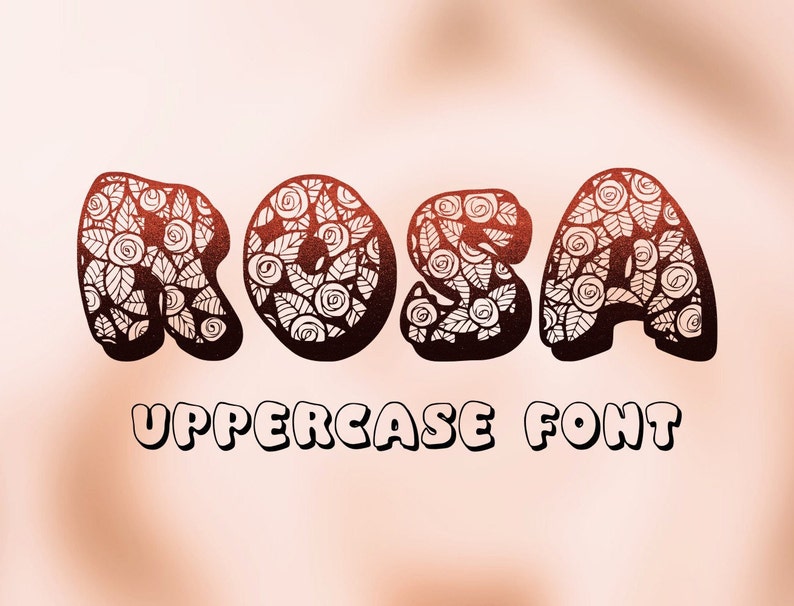 Rosa Font, Hand Crafted Decorative Typeface, Hand Sketched Font ...