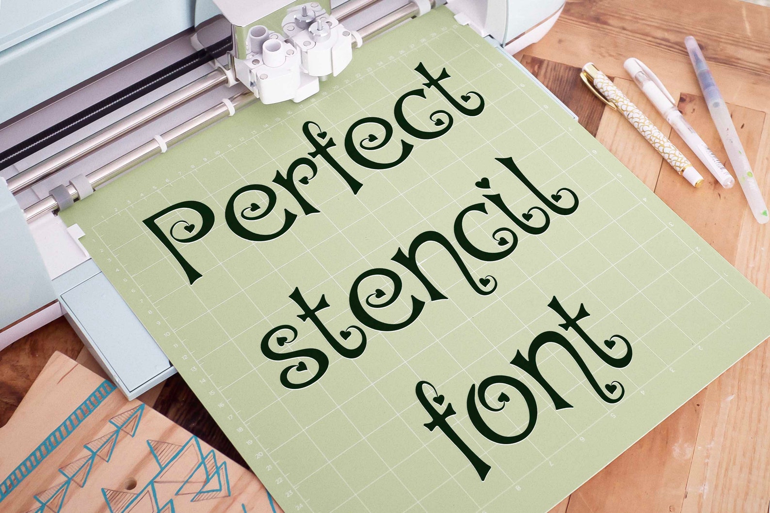 Romantic Script Stencil Font for Valentine Designs, Cards & Crafts ...