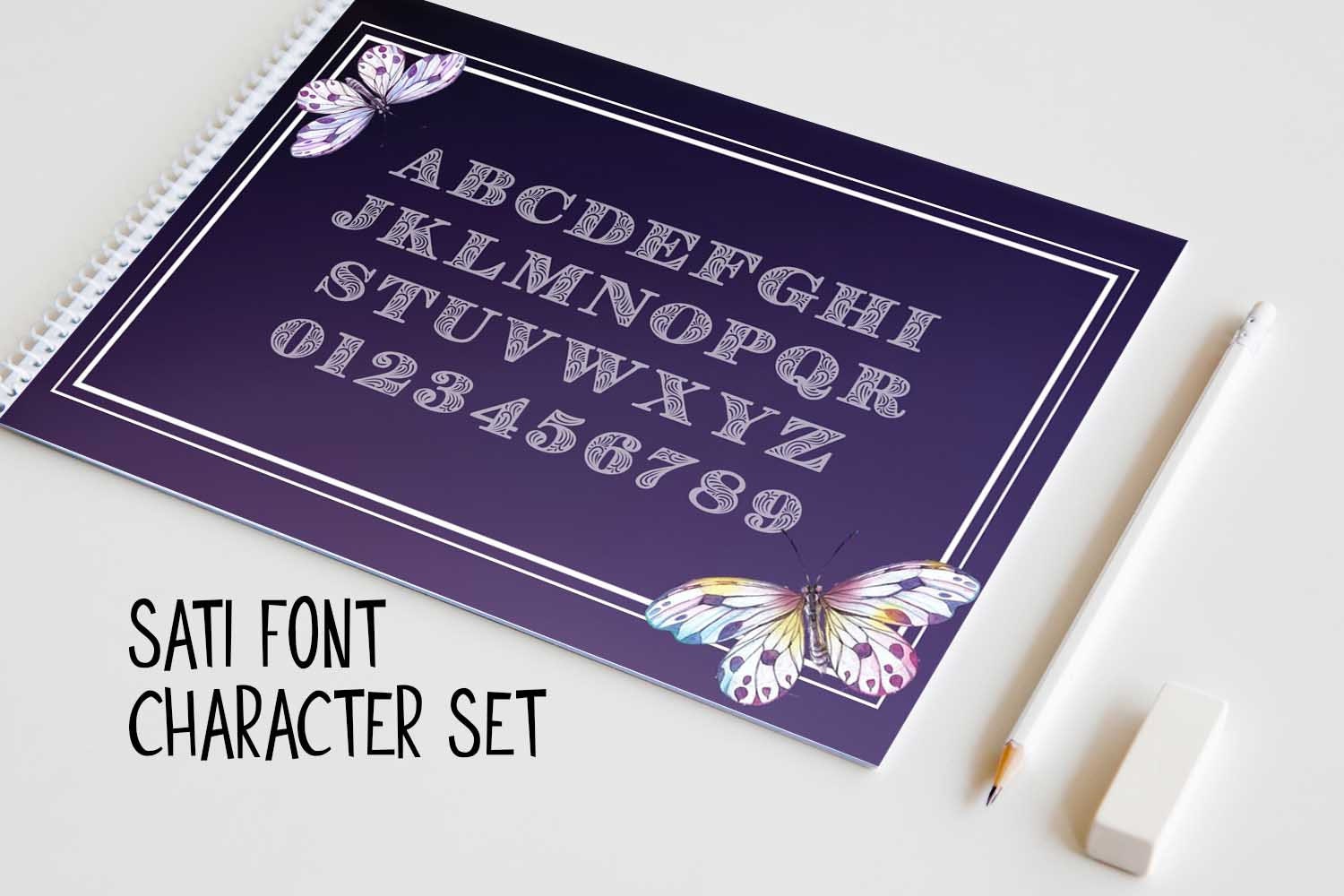 Sati Font Uppercase Font Hand Drawn Typeface Instant - Etsy Ireland