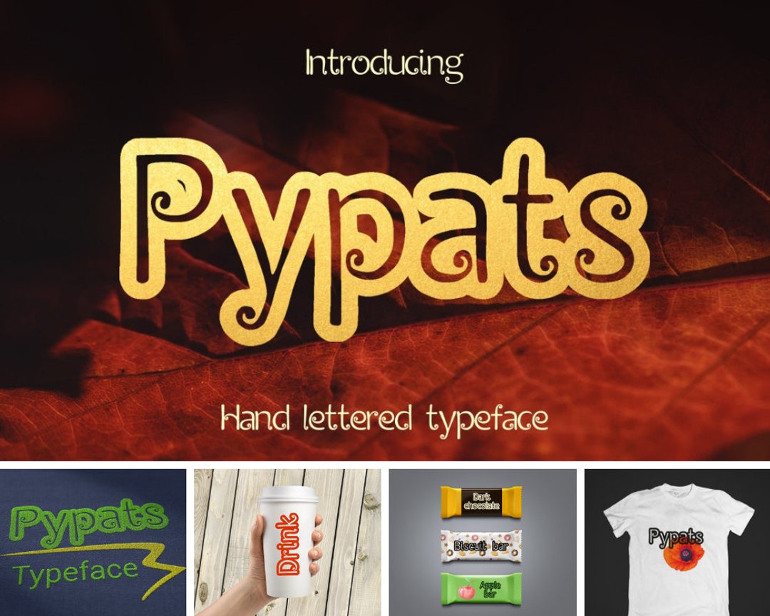 Pypats Font, Hand Drawn Typeface, TTF, OTF, Hand Sketched Font ...