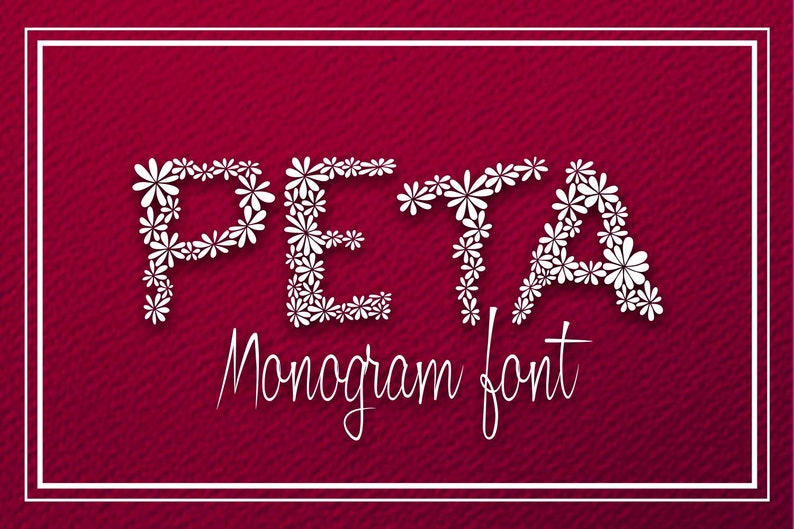 Peta Font Floral Monogram Font Craft Font Initials - Etsy Ireland