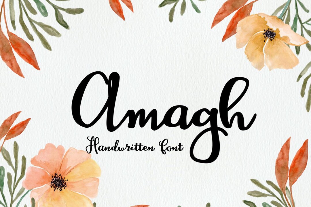 Digital Font, Amagh Font, Handwritten Font, Hand Lettered Typeface ...