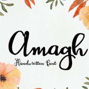 Digital Font, Amagh Font, Handwritten Font, Hand Lettered Typeface ...