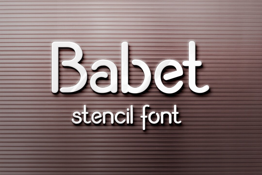 Babet Stencil Font: Handwriting Typeface (TTF, OTF, Commercial Use) - Etsy