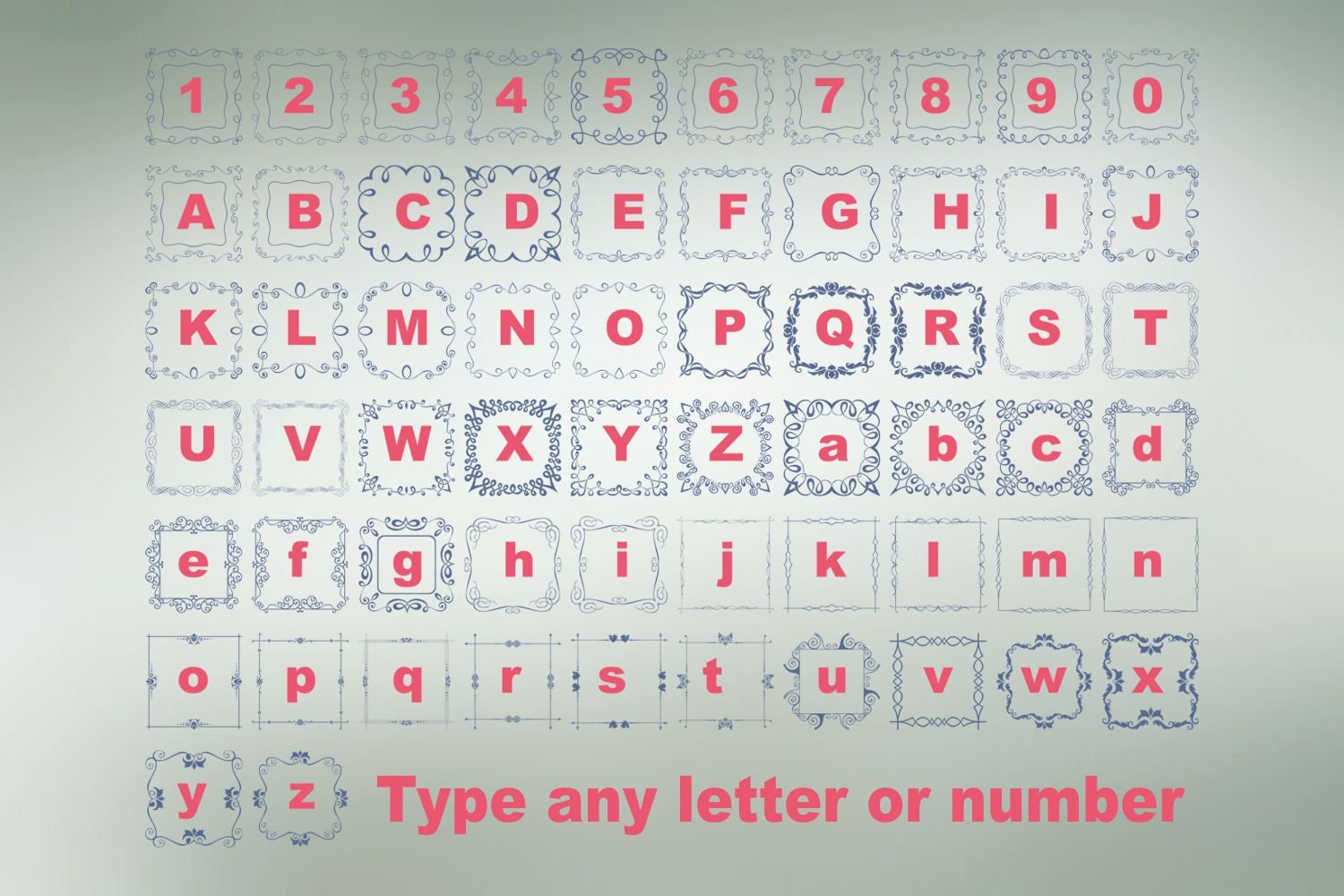 Square Frames Dingbat Font 62 Square Frames Ttf Otf Eps - Etsy Ireland