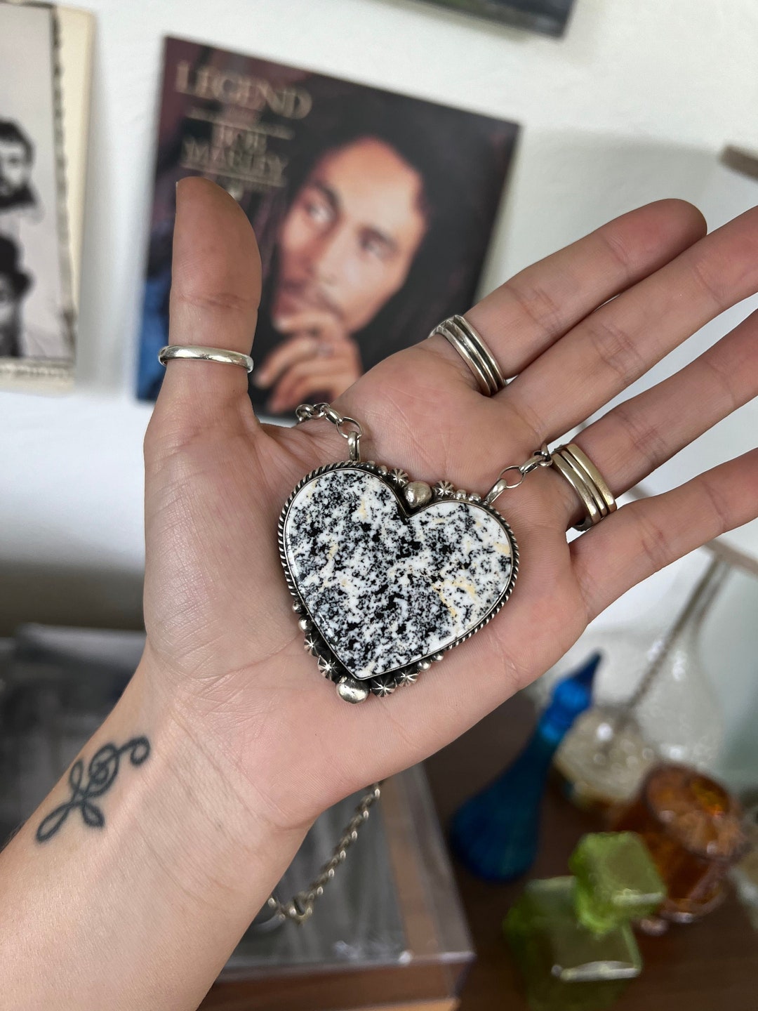 Oversized White Buffalo Heart Necklace by Elouise Kee - Etsy