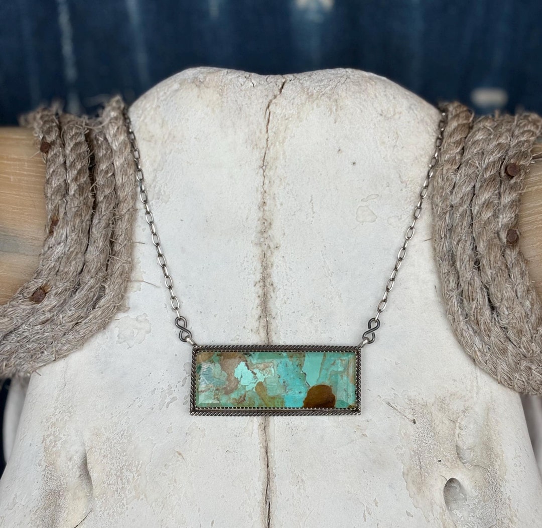 Kingman Turquoise Slab Necklace by Tia Long - Etsy