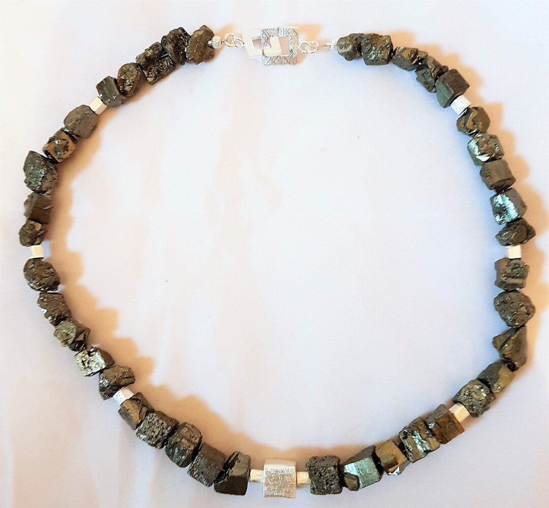 Cadena de pirita única y hermosa como pieza única - Etsy España