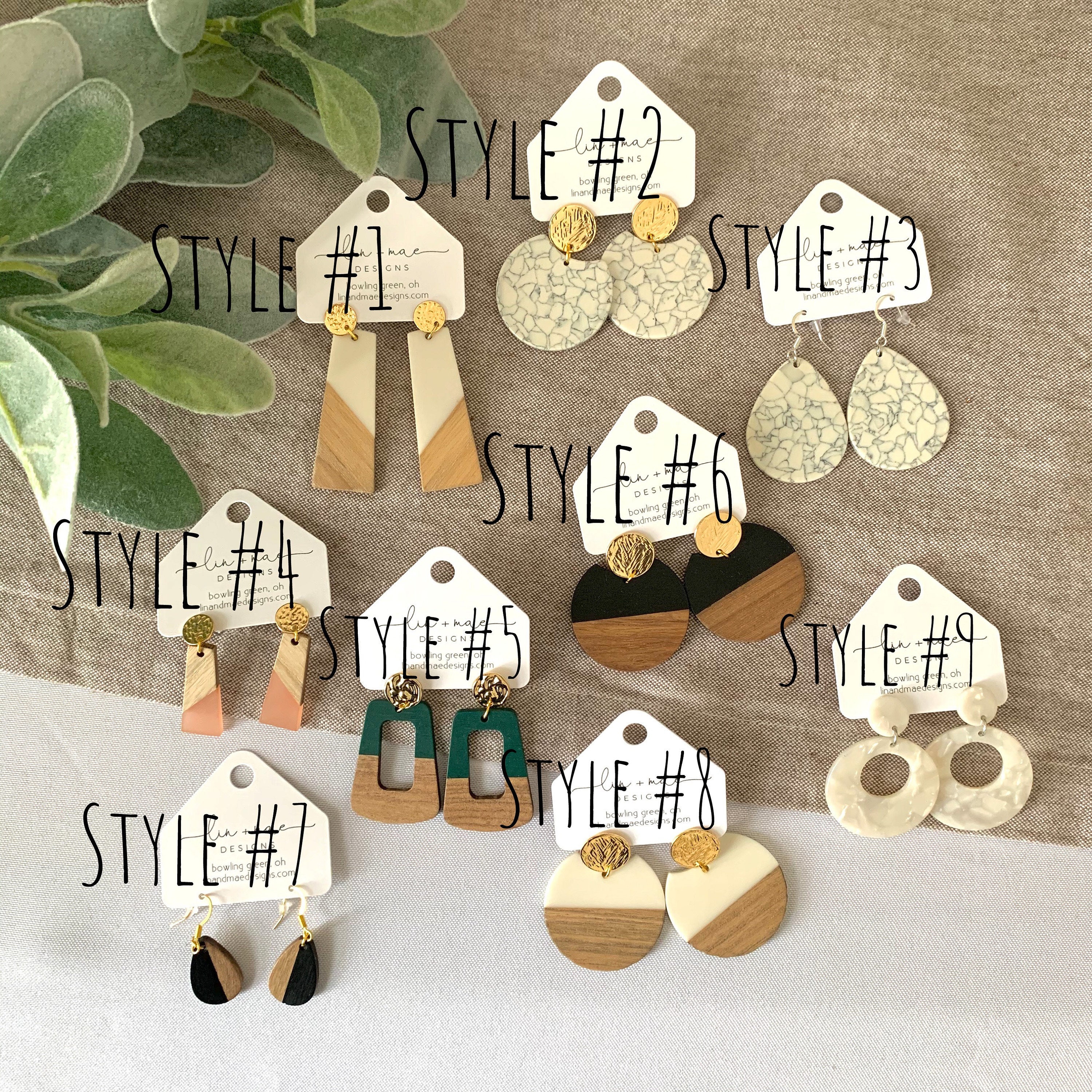 Acrylic Earring Collection // Modern Statement Earrings // Acrylic ...