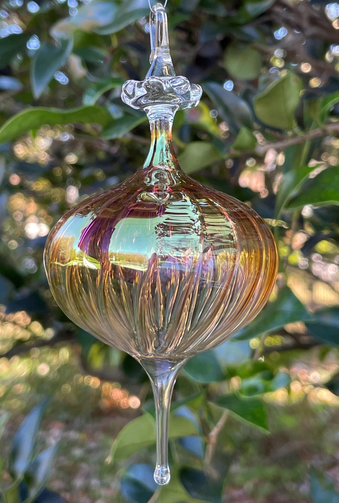 Handmade 24K Gold Fumed Borosilicate Glass Ornament - Etsy