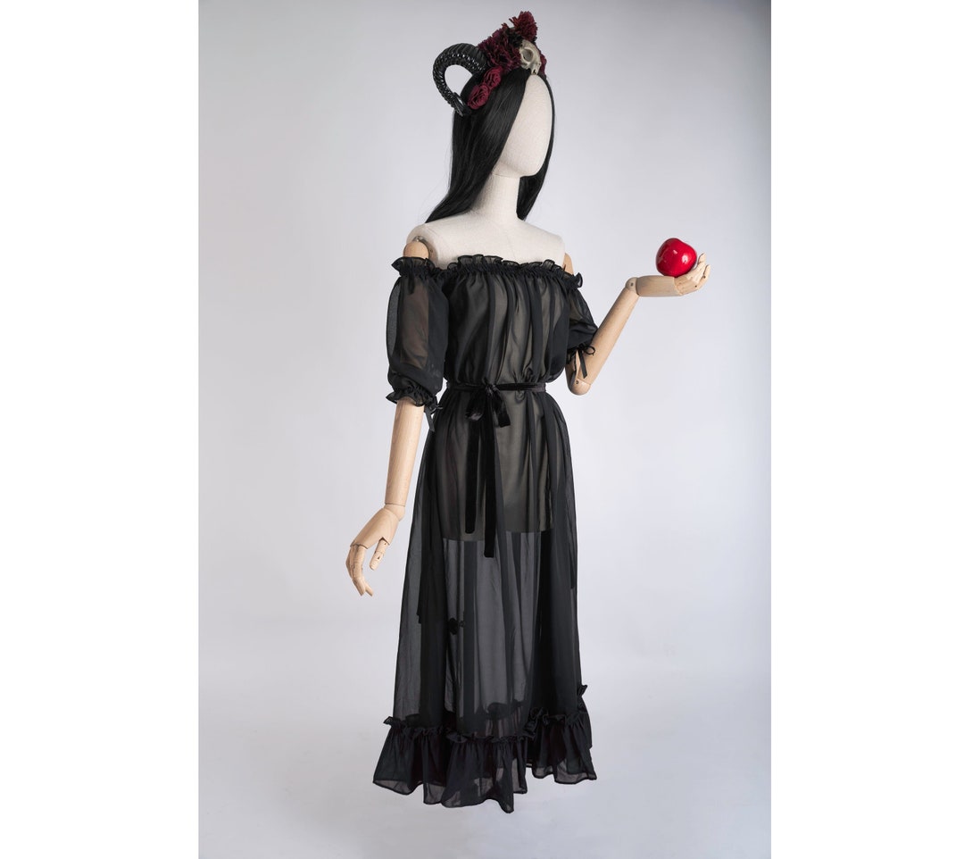 Chiffon Chemise off the Shoulder Dress, Gothic Medieval Renaissance ...