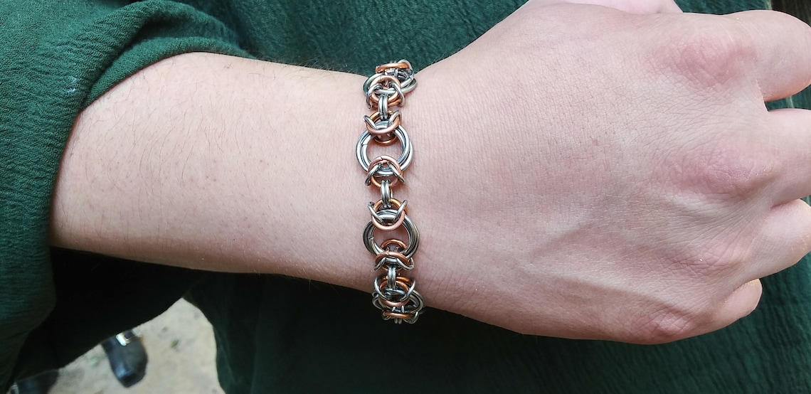 Rose Chain Chainmail Bracelet Stainless Steel Copper Maille - Etsy