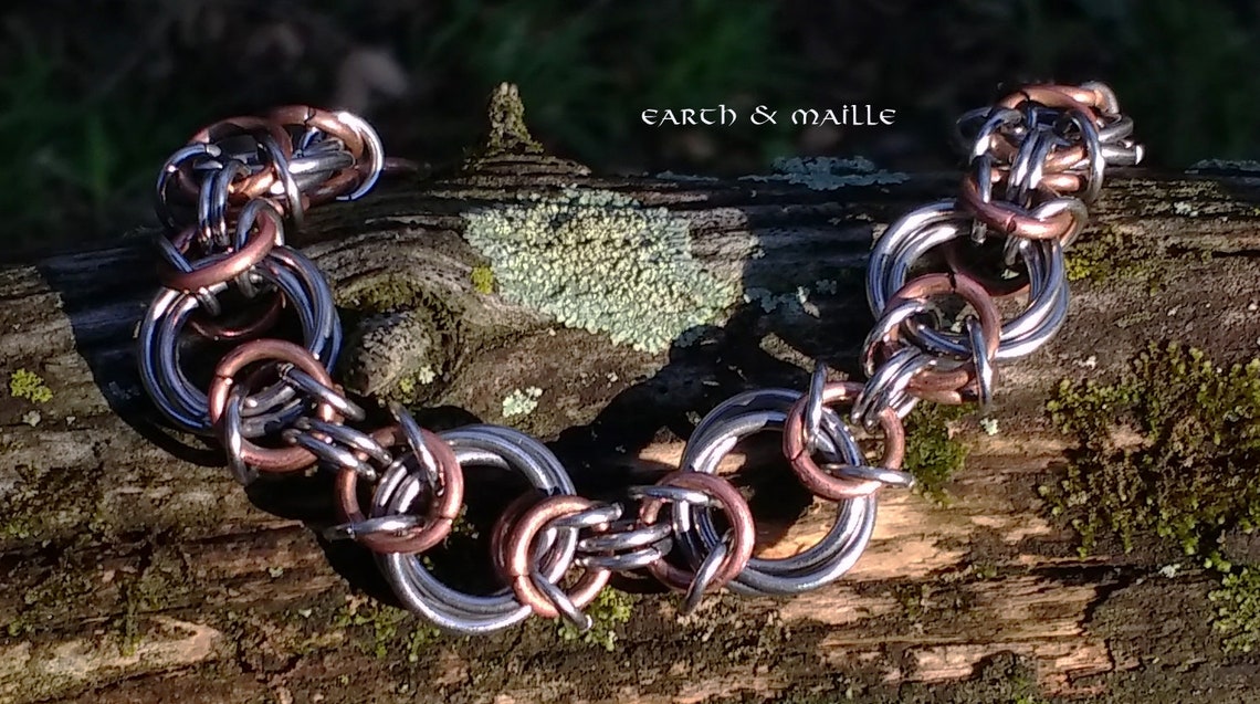 Rose Chain Chainmail Bracelet Stainless Steel Copper Maille - Etsy
