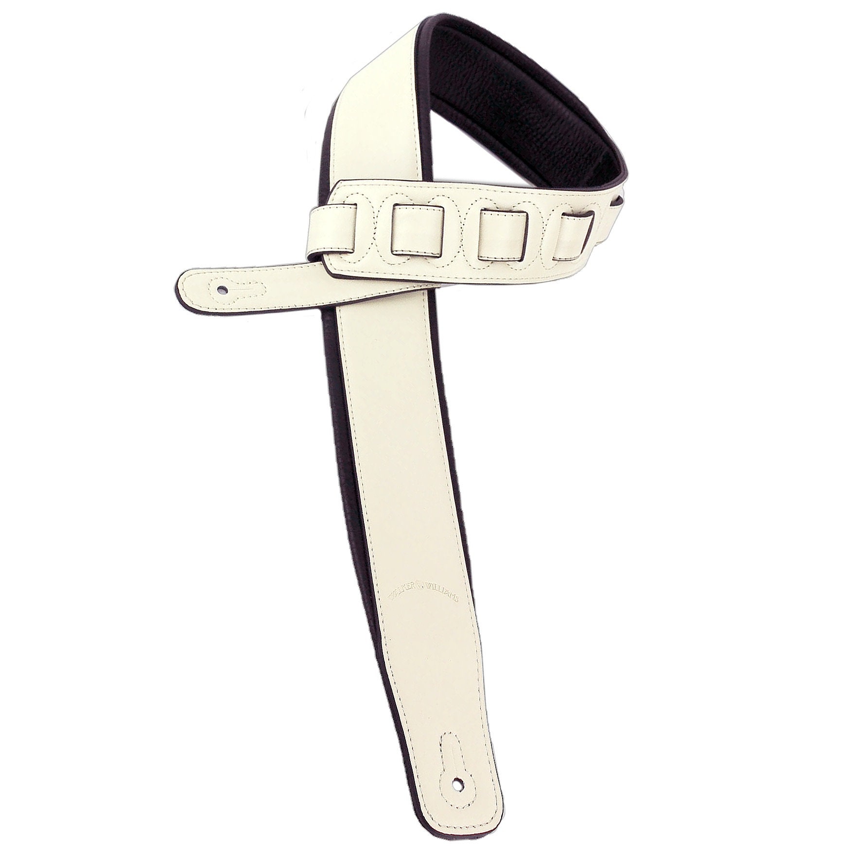 Eggshell Cream Natural Finish Padded Leather Guitar Strap Walker ...