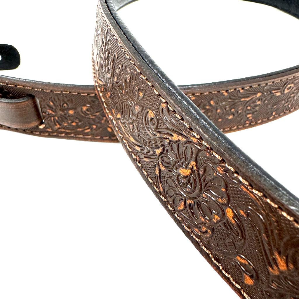 Walker and Williams M-21-BRN Bourbon Brown Leather Premium Padded ...