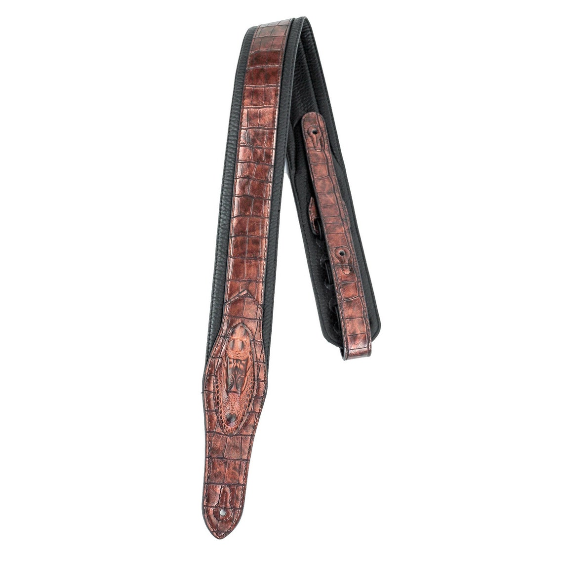 Metallic Bronze Alligator Pattern Padded Guitar Strap With - Etsy