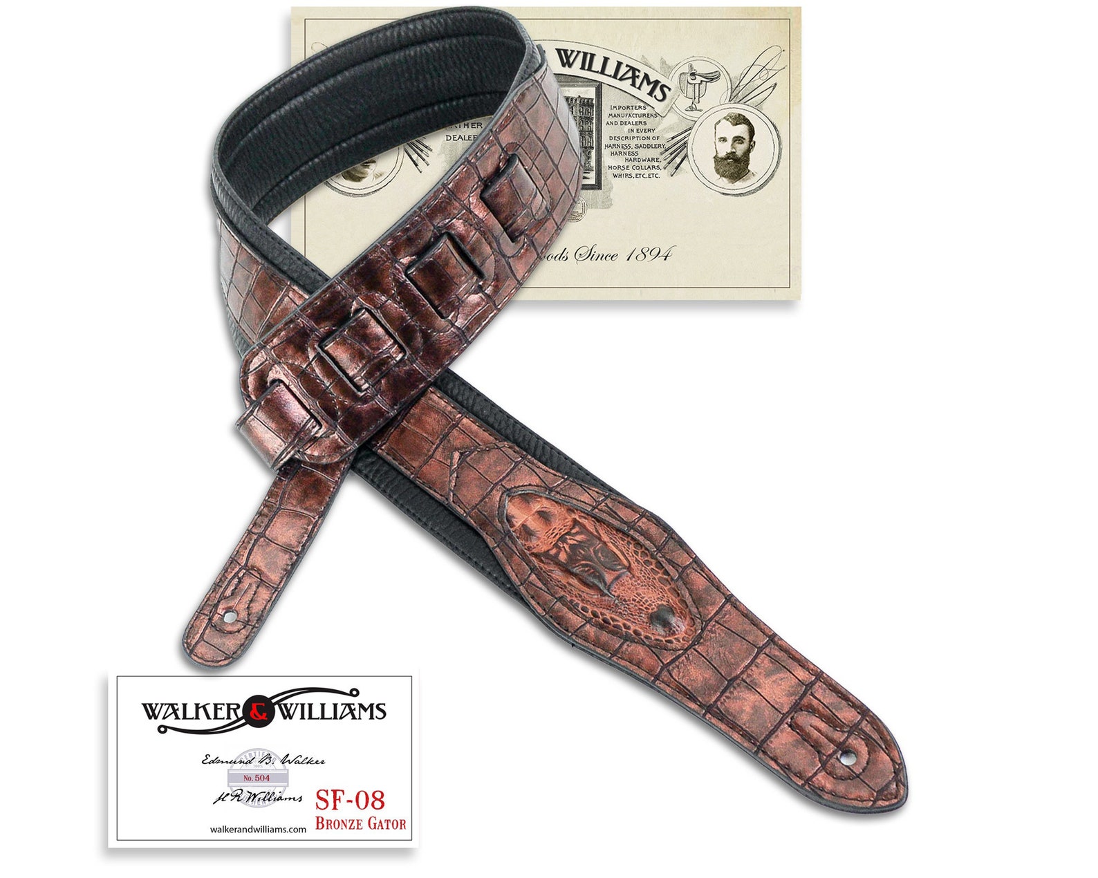 Metallic Bronze Alligator Pattern Padded Guitar Strap With - Etsy