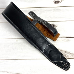 Walker & Williams B4B-BLK Super Wide 4” Black Signature Grain Leather ...