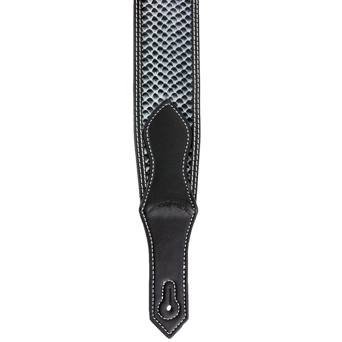 Snakeskin Padded Leather Guitar Strap Burnished Black Walker & | Etsy
