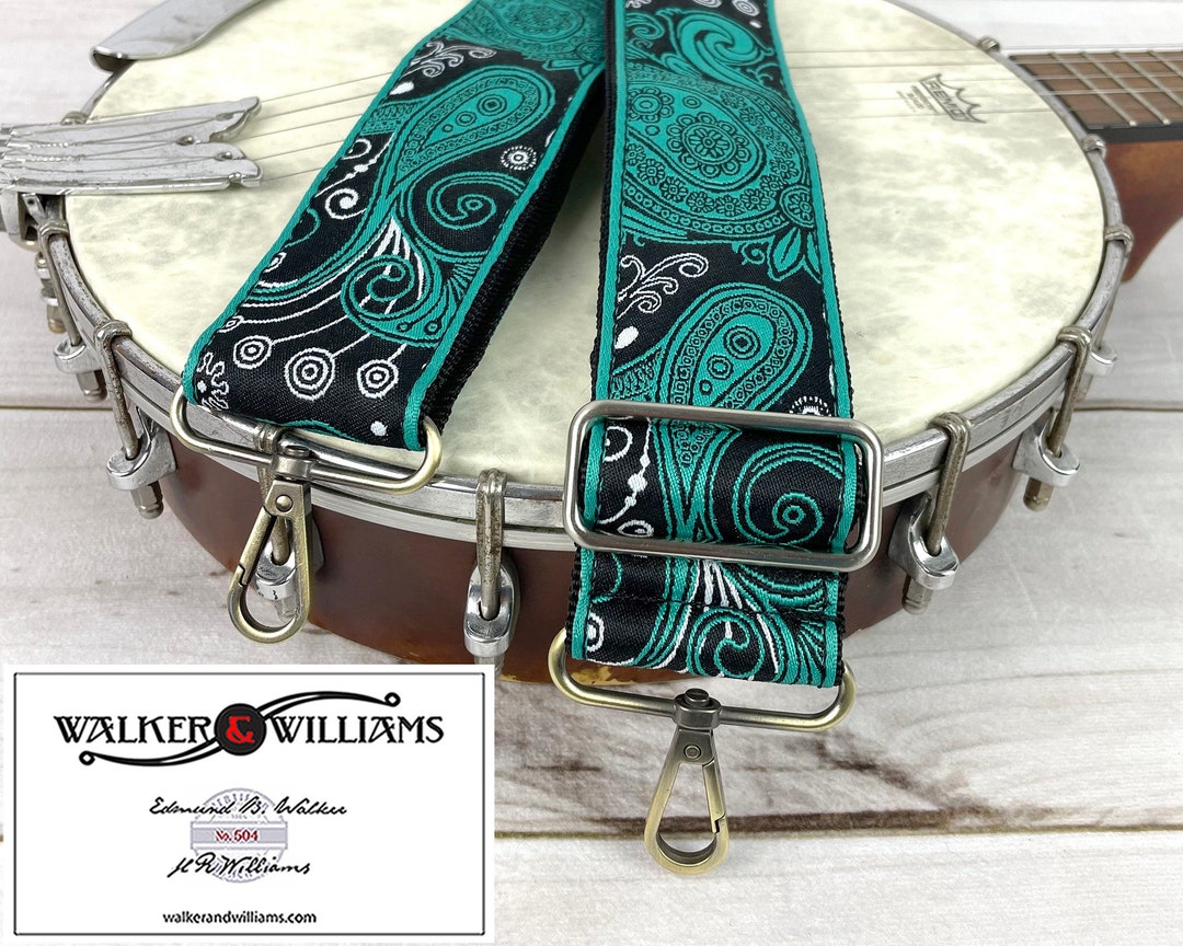 Walker and Williams JKBAN-9 Vintage Series Abalone Green Paisley Woven ...