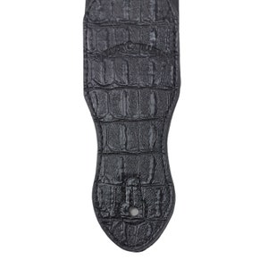 Black Alligator Guitar Strap With Padded glove Leather Back Walker ...