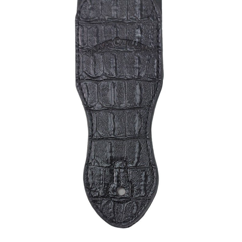 Black Alligator Guitar Strap With Paddedglove Leather Back - Etsy