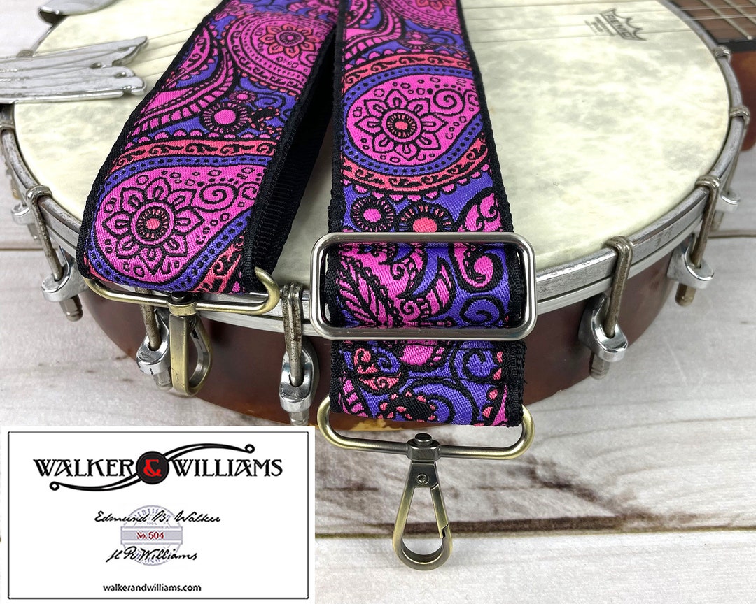 Walker and Williams JKBAN-8 Vintage Series Hot Magenta Paisley Woven ...