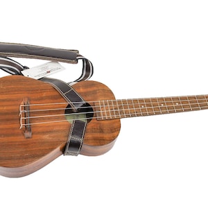 Ukulele Shoulder Strap Dark Brown Leather With Double Hook for Hands ...