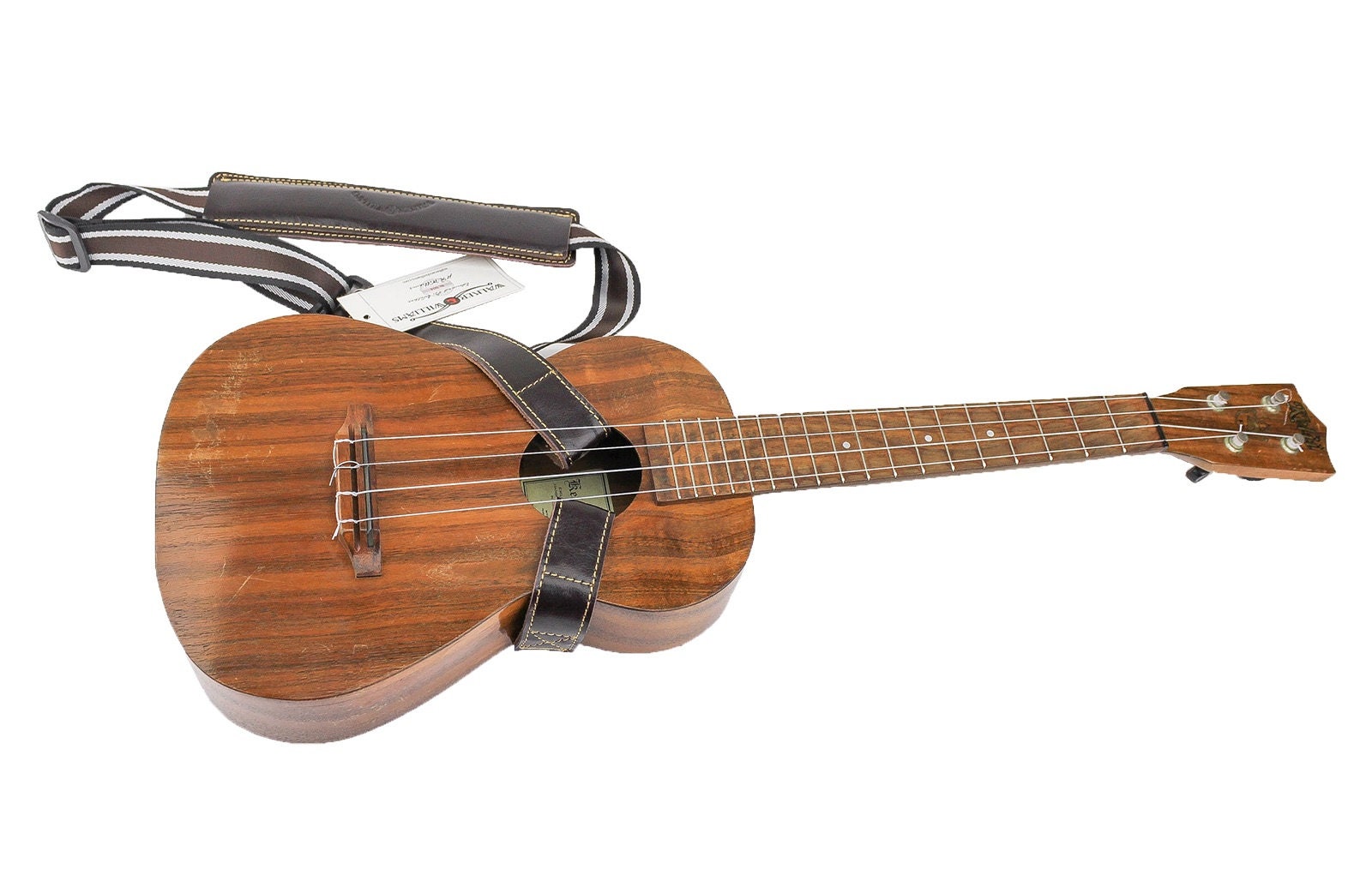 Ukulele Shoulder Strap Dark Brown Leather With Double Hook for Hands ...
