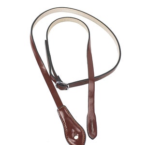 Mandolin Strap Chestnut Brown Leather for A or F Type Mandolins Walker ...