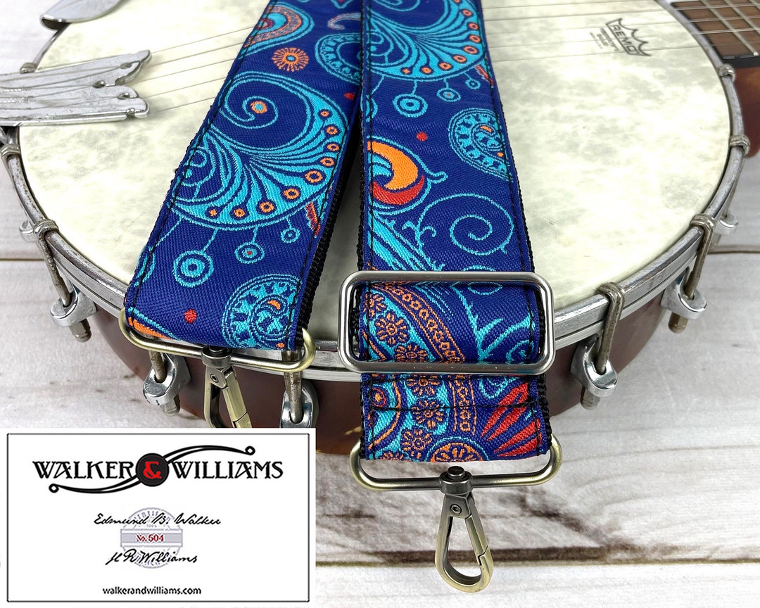 Walker and Williams JKBAN-3 Vintage Series Blue Cheer Paisley Woven ...
