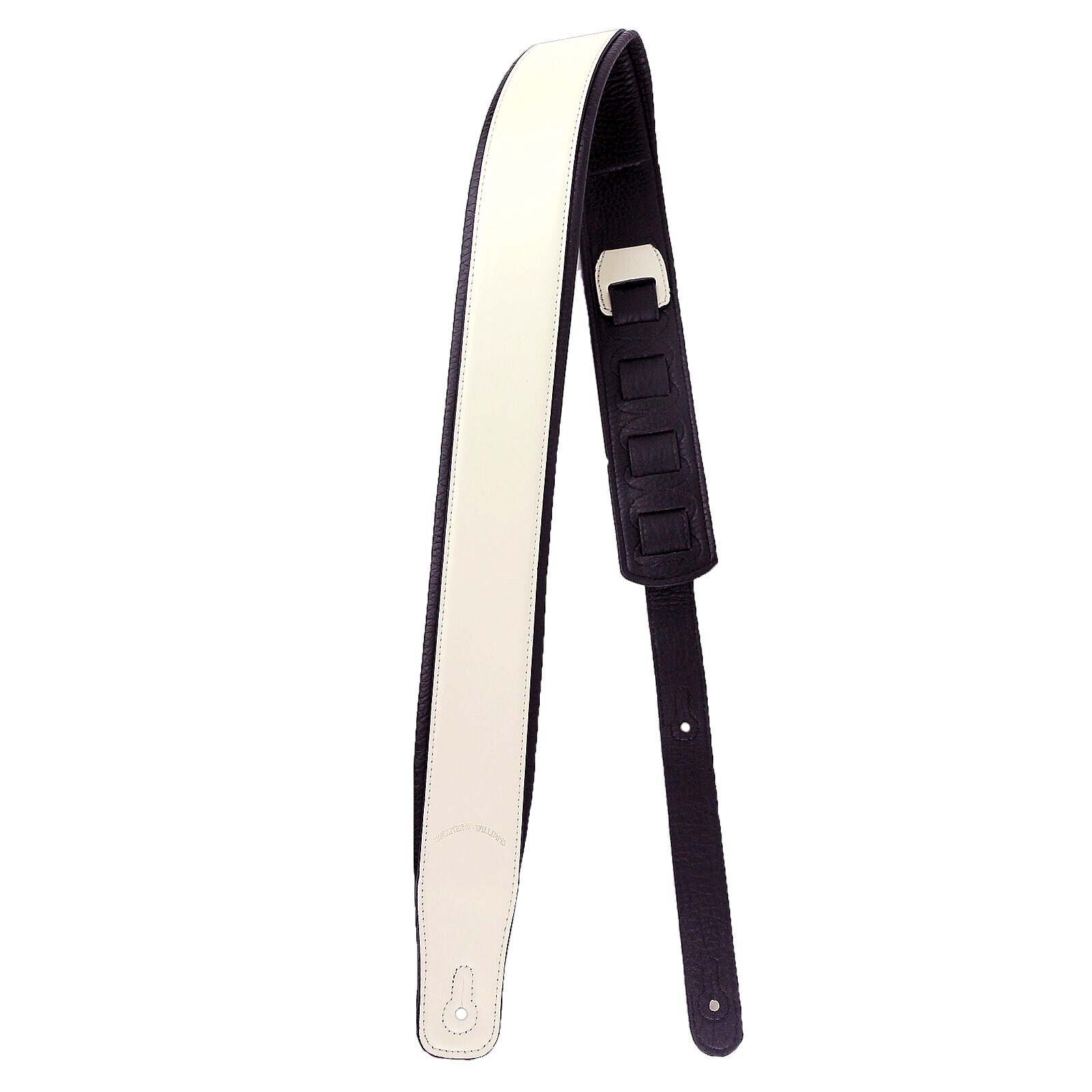 Eggshell Cream Natural Finish Padded Leather Guitar Strap Walker ...