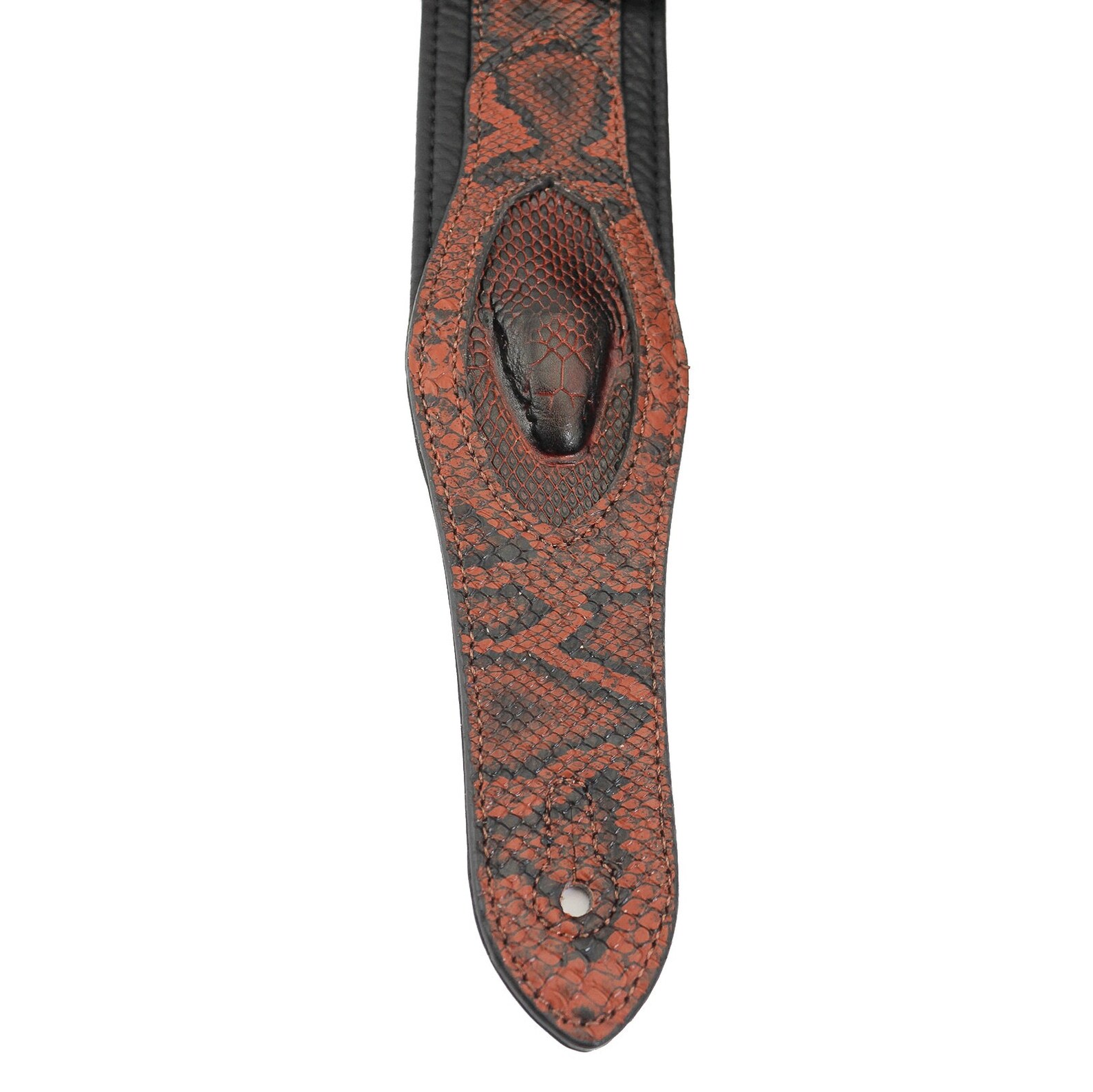 Copper Brown Snake Pattern Padded Guitar Strap With Snakehead Walker ...