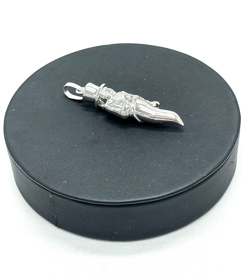 Sterling Silver Large Italian Corno Gobbo Pendant - Etsy