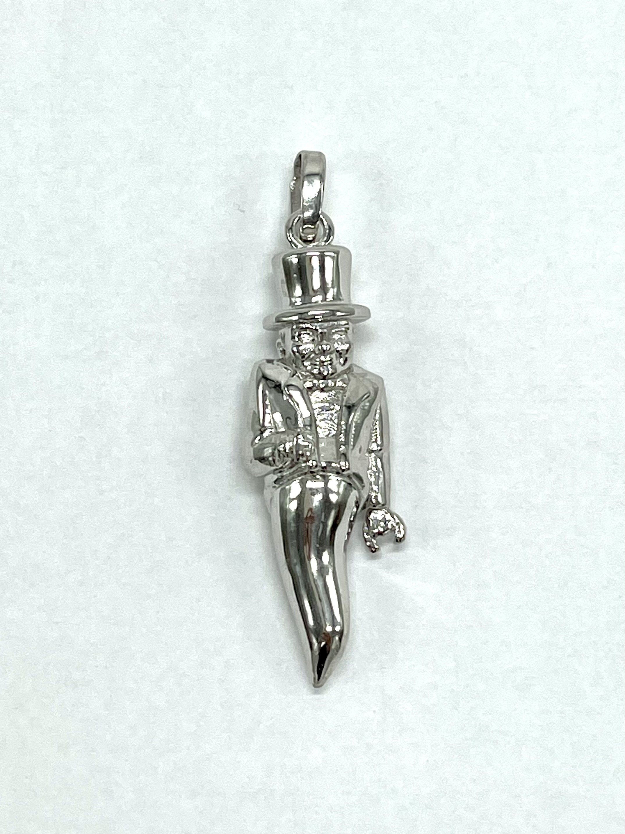 Sterling Silver Large Italian Corno Gobbo Pendant - Etsy