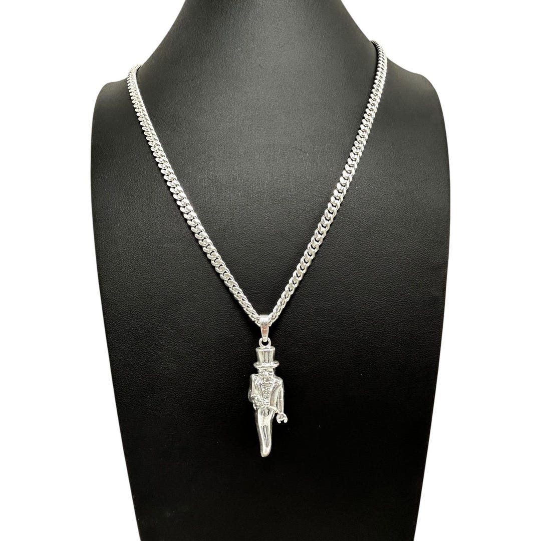 5mm Silver Pure .999 Cuban Link Chain 26 With Italian Corno Gobbo ...