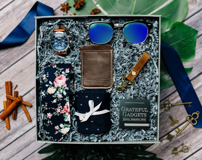 Men's Gift Box, Complete Men's Gift Set, Leather Watch, Sunglasses ...