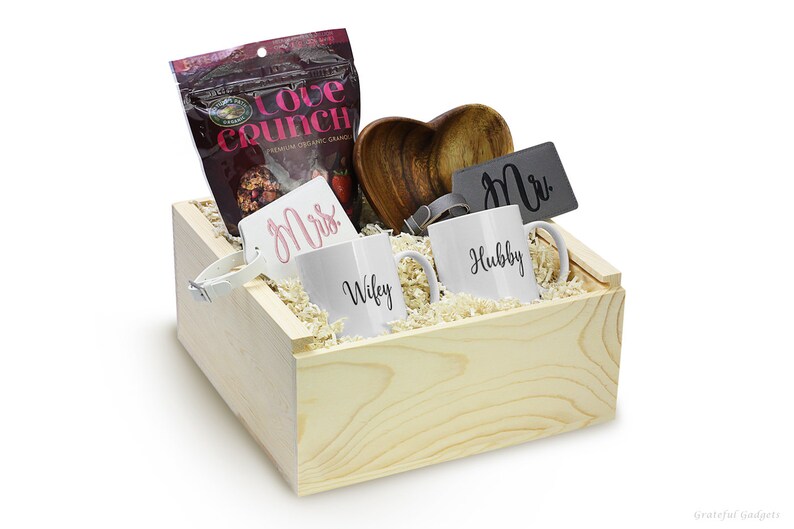 Newlywed Wifey Hubby Gift Box Couples Wedding Gift Basket | Etsy