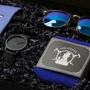 Light Blue Tie Gift Box Set, Complete Gift Set for Him, Men's Gift Box ...