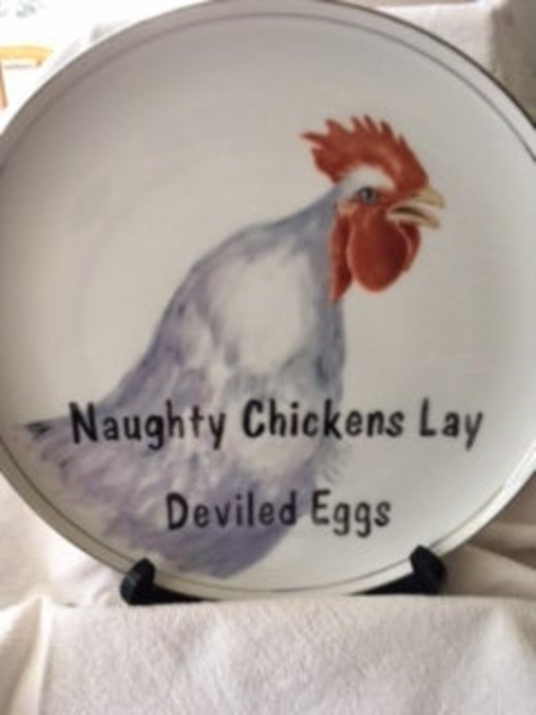 Naughty Chickens Lay Deviled Eggs Handpainted on a Porceline Tile - Etsy