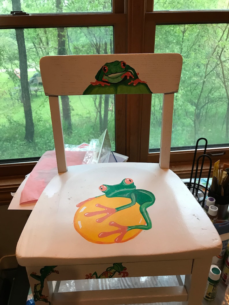 Custom Hand Painted Solid Oak Child Size School Chairs - Etsy