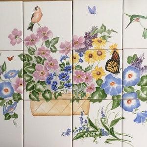 Custom Hand Painted Tiles Including Kitchen Back Splashes, Bathroom ...