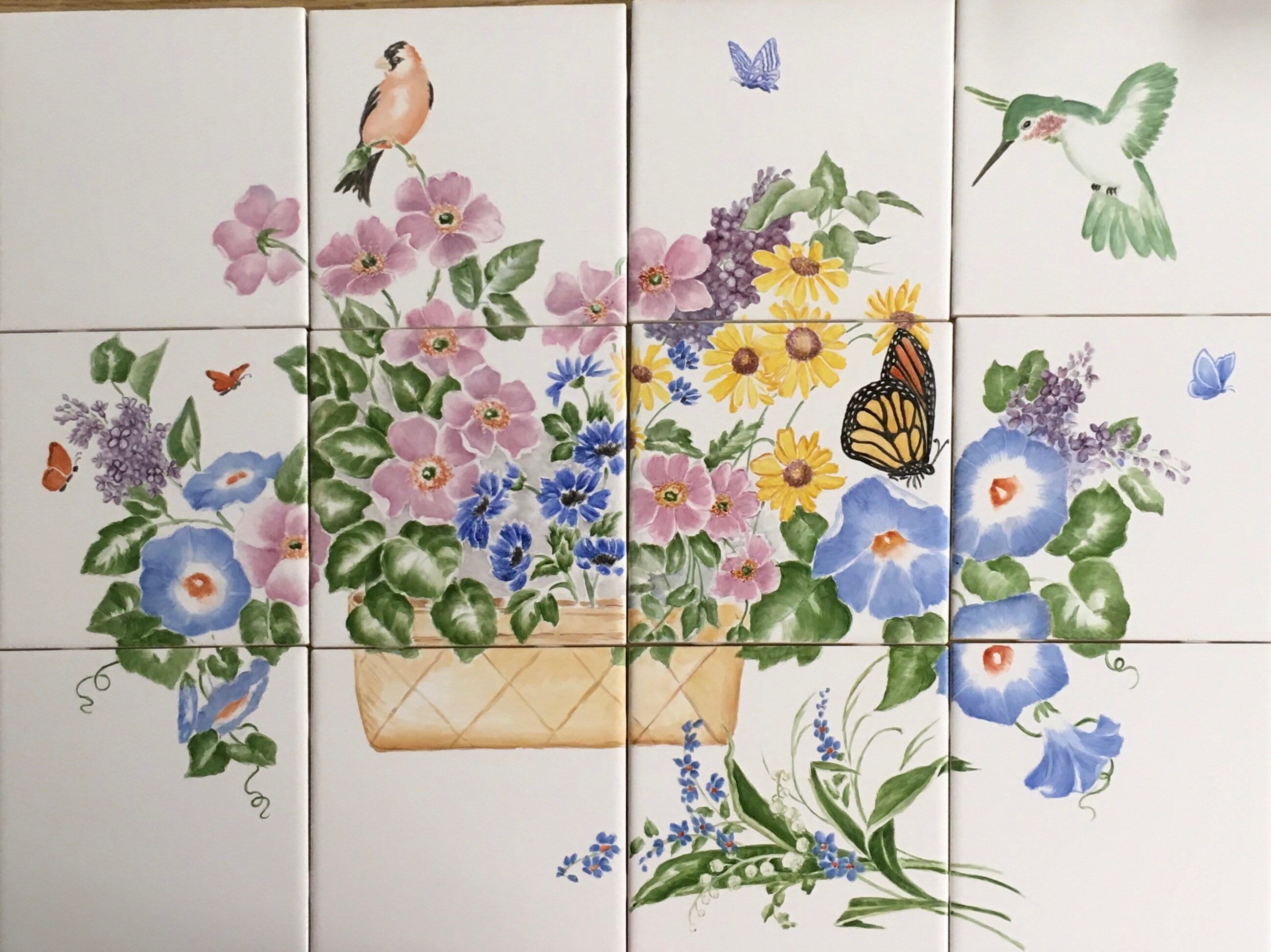 Custom Hand Painted Tiles Including Kitchen Back Splashes, Bathroom ...